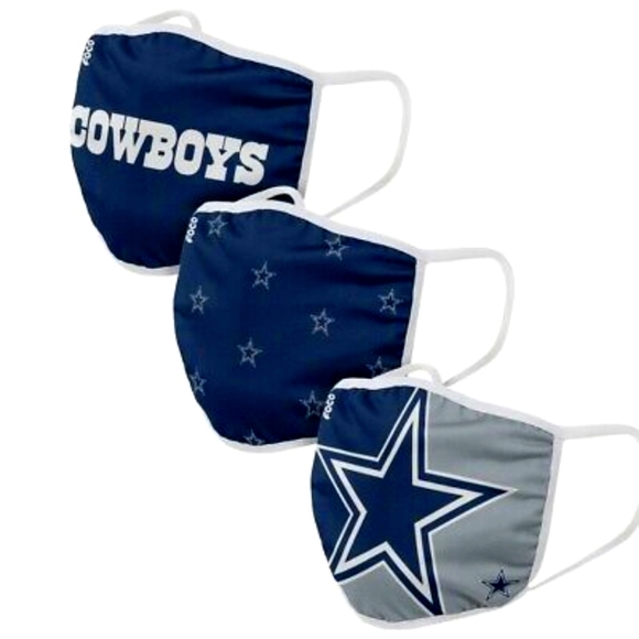 NFL | Accessories | Nfl Dallas Cowboys Face Mask 3 Pk | Poshmark